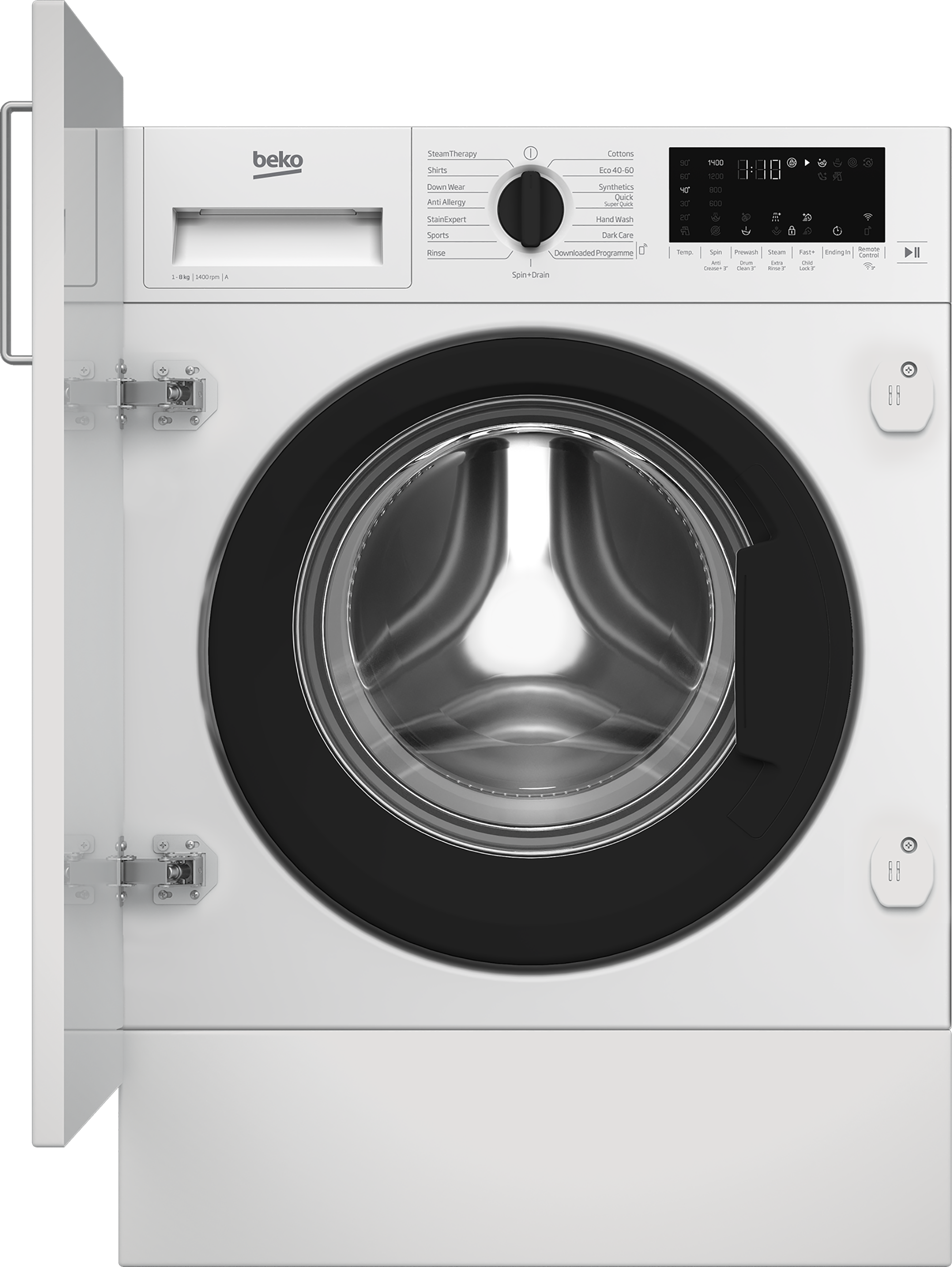 Integrated 8kg 1400rpm Washing Machine with Quick Programme WTIK84122F ...