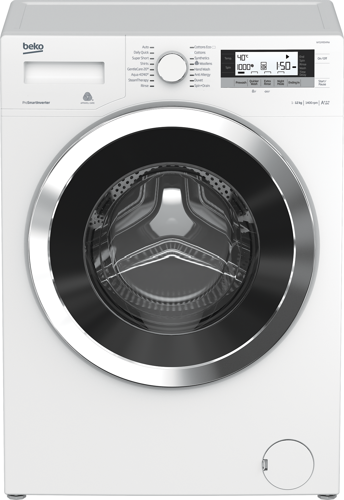 A+++ Energy Rated 12kg 1400rpm Washing Machine WY124954M | Beko UK